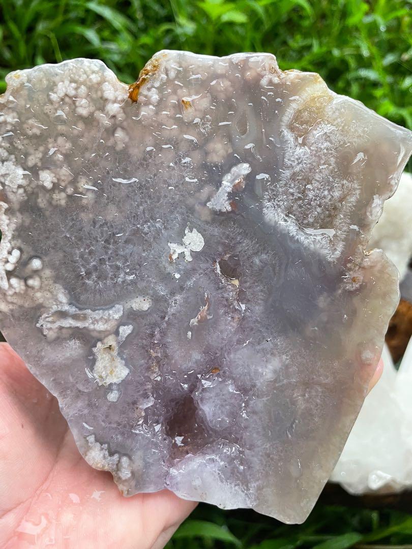 Sakura agate slab (polished) with druzy, Furniture & Home Living, Home ...
