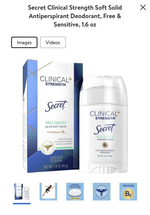 Secret Clinical Strength Soft Solid Antiperspirant Deodorant, Free ...