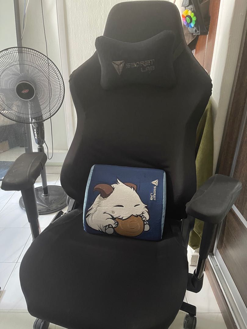 SecretLab Titan Black Suede Leather, Furniture & Home Living, Furniture ...