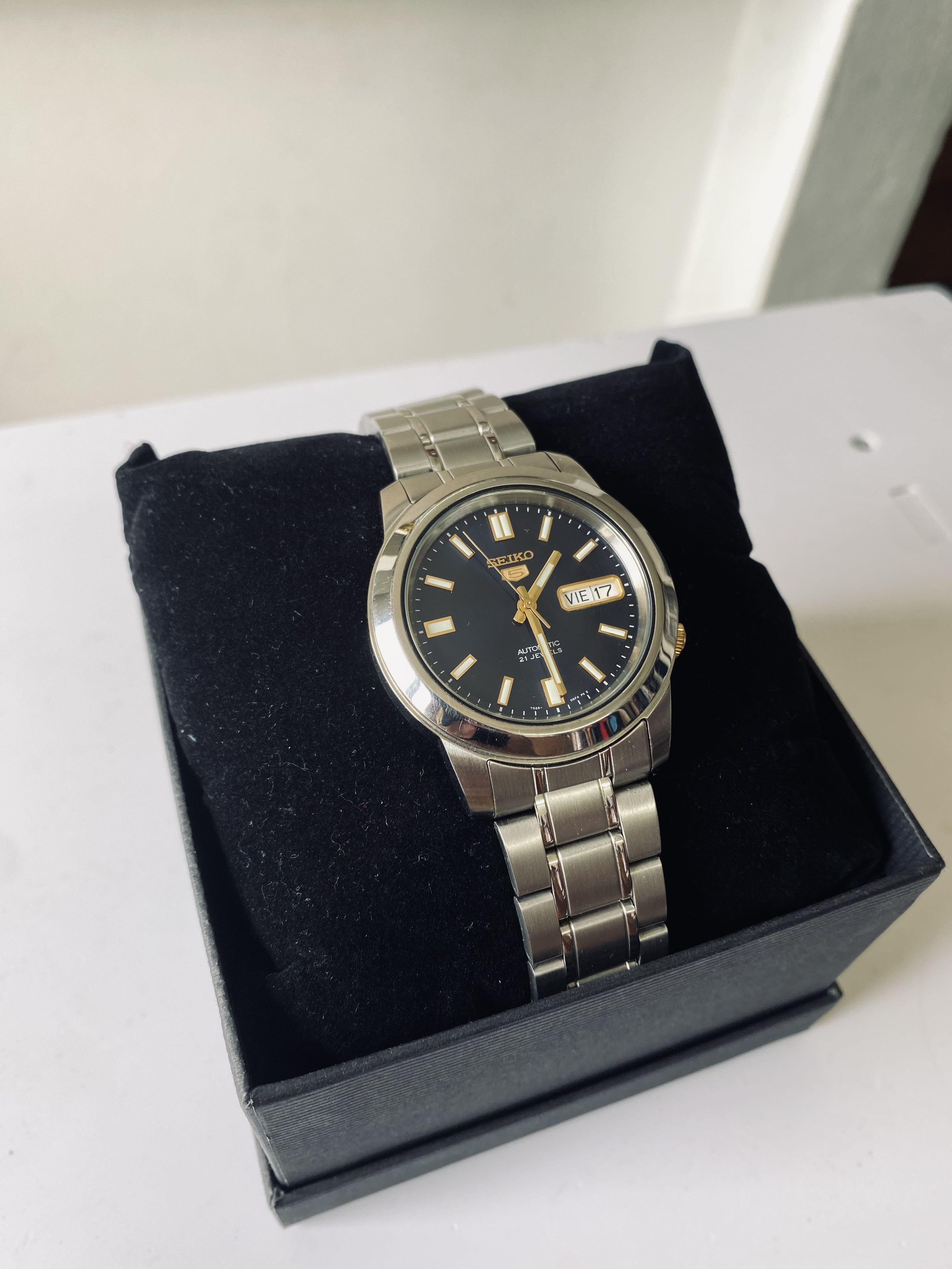 Seiko 5 series (Blue Gold dial), Men's Fashion, Watches & Accessories ...