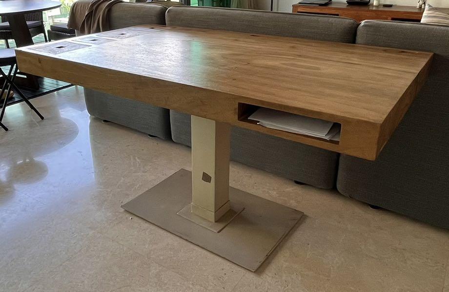 Solid (one piece) teak table, Furniture & Home Living, Kitchenware ...