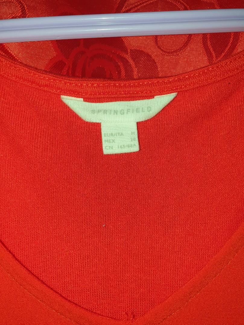 Springfield Red Basic Top, Women's Fashion, Tops, Blouses on Carousell