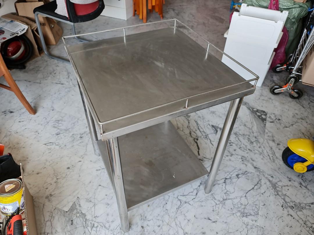 Stainless steel table / Rack, Furniture & Home Living, Furniture ...