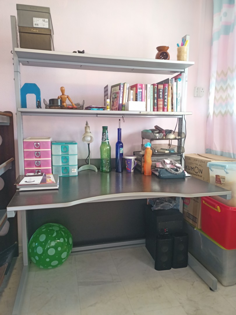 Study table with shelf, Furniture & Home Living, Furniture, Tables ...