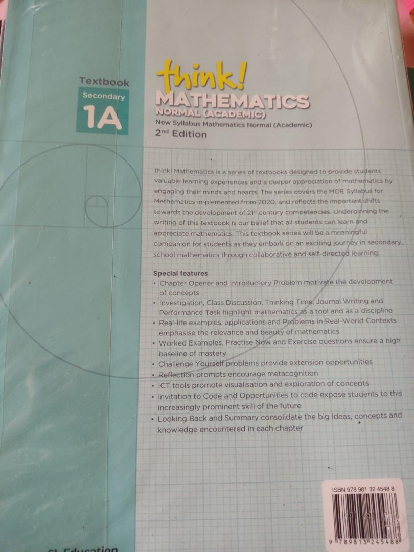 Think! Mathematics normal academic textbook Secondary 1A Normal ...