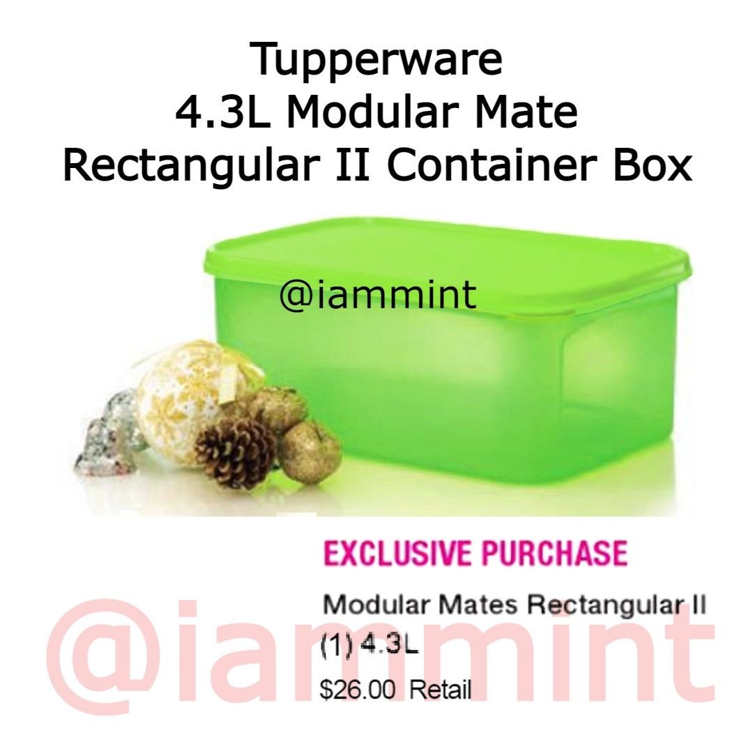 Tupperware 4.3L Modular Mate Rectangular II Container Box, Furniture ...