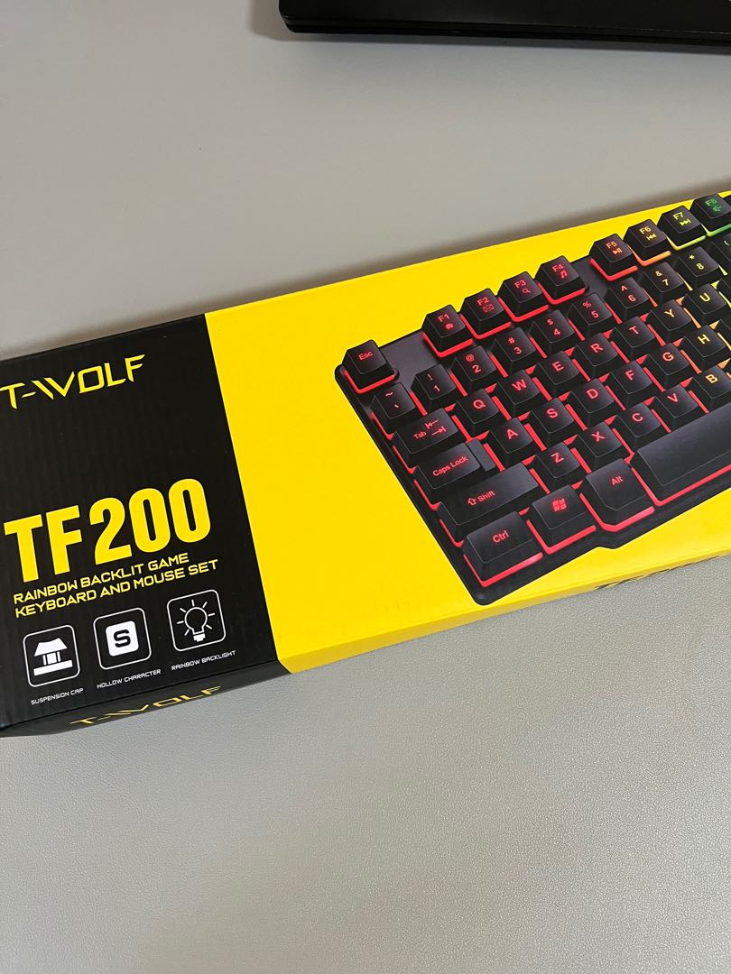 T-Wolf TF200 RGB gaming keyboard & mouse, Computers & Tech, Parts ...