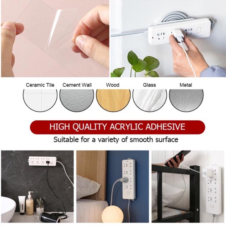 Wall Mounted Socket Extension Holder Plug Socket Hook Sticker Self ...