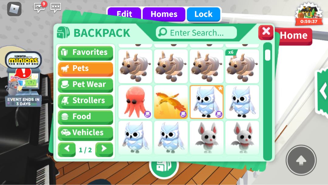 WTS roblox adopt me pets snow owl metal ox octopus phoenix, Video ...