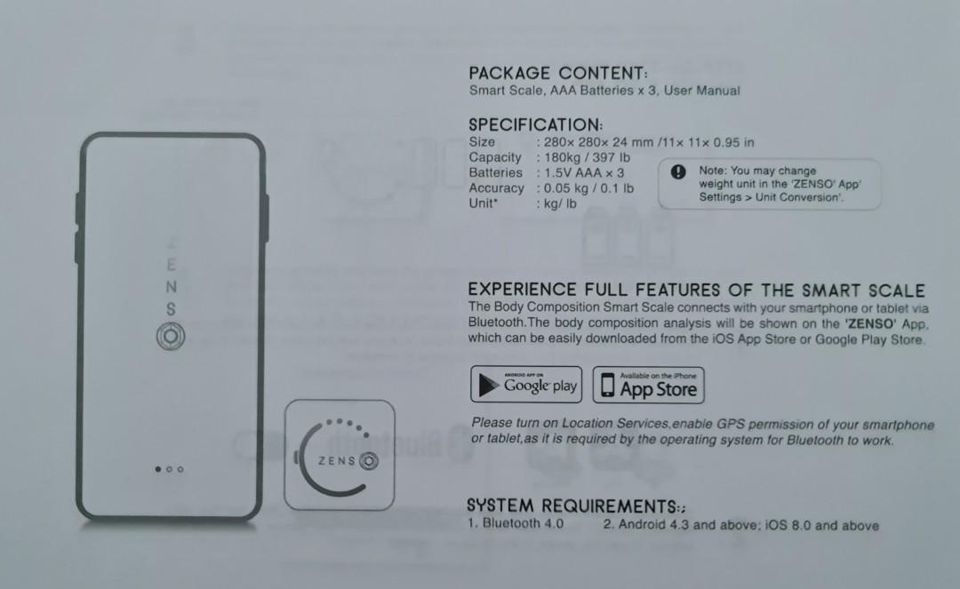 Zenso Body Composition Smart Scale, Mobile Phones & Gadgets, Other ...