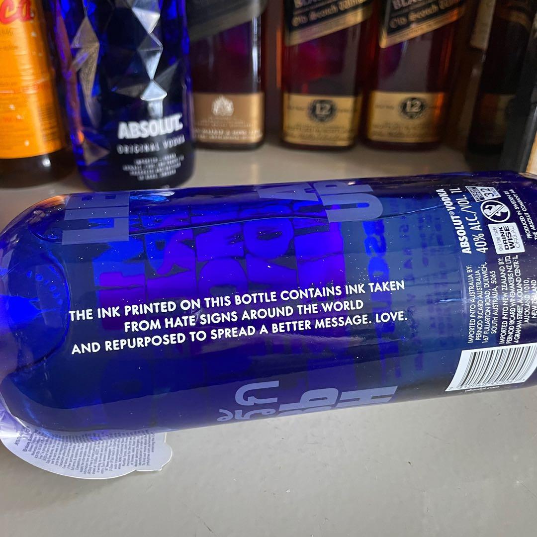 1L Absolut Vodka Drop Of Love Pink not Green Rare pride limited edition ...