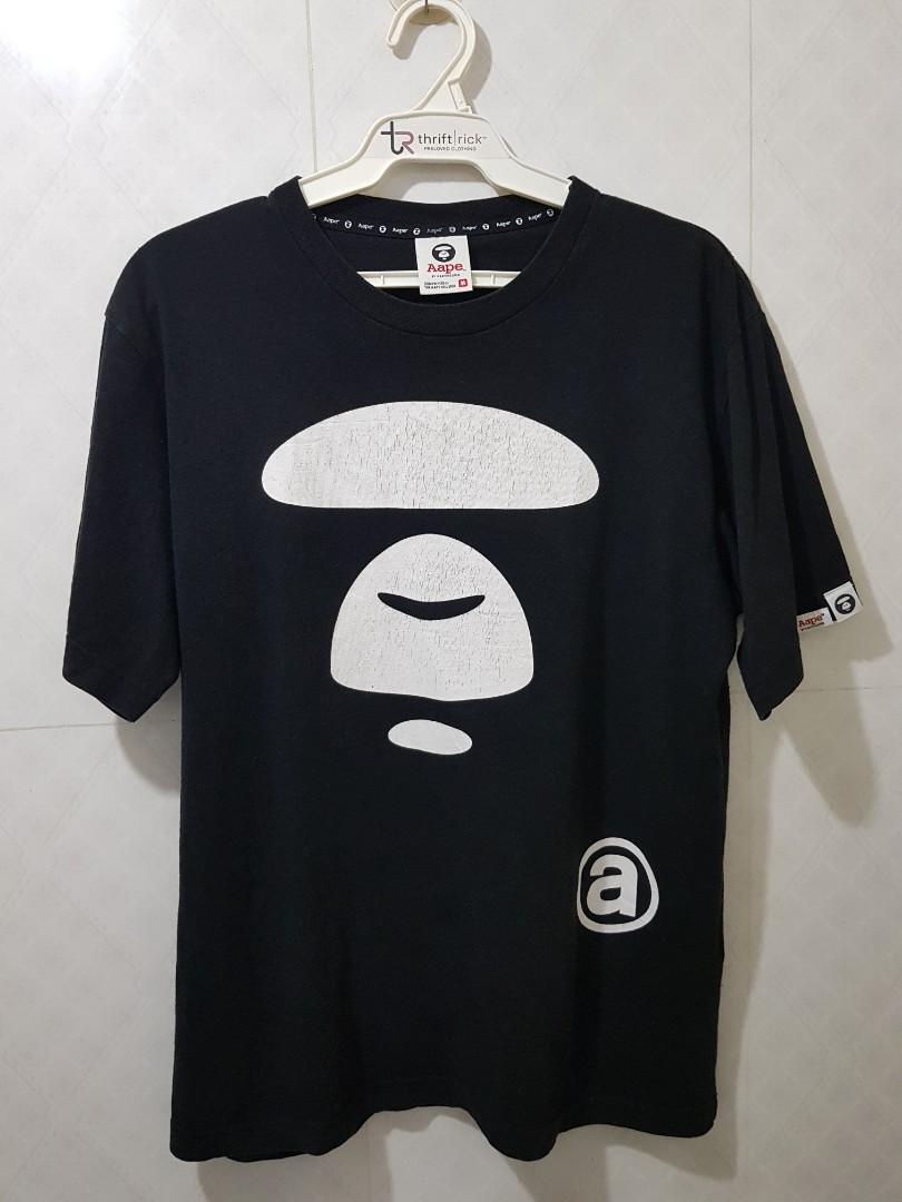 AAPE BY *A BATHING APE|SOMEWHERE IN THE AAPE UNIVERSE BIG LOGO TSHIRT (BLACK), Men's Fashion ...