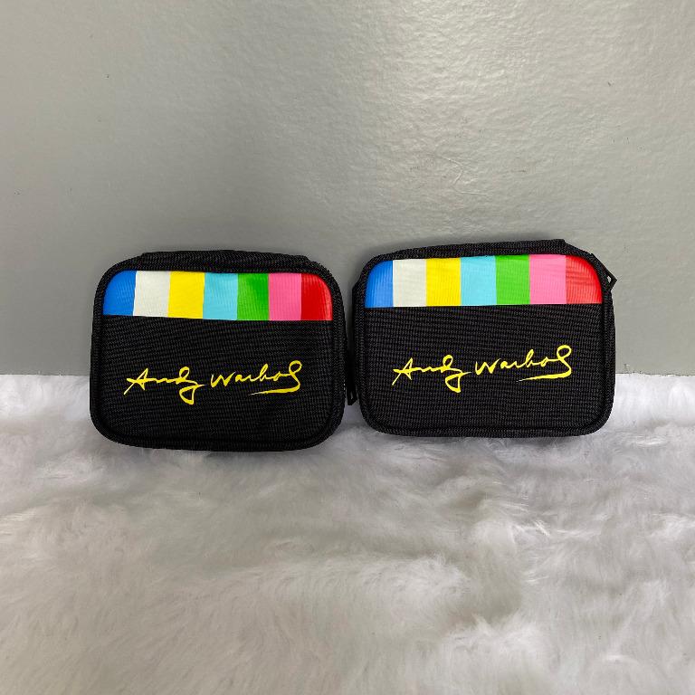 Andy Warhol All Is Pretty Black Multi Cosmetic Clutch Bag - Set of 2, Women's Fashion, Bags ...