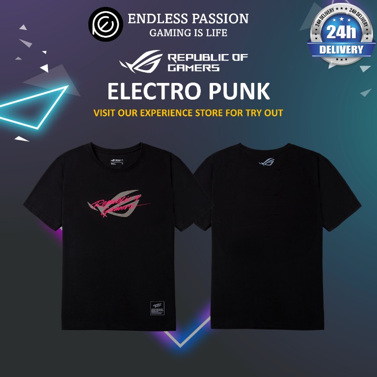 Asus ROG ELECTRO PUNK T-SHIRT, Men's Fashion, Tops & Sets, Tshirts ...