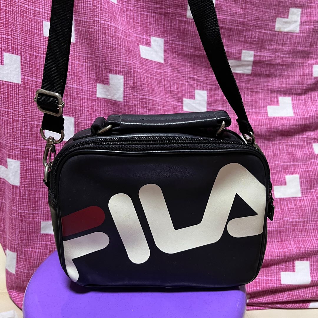 Authentic Fila Double Zipper Sling / Crossbody Bag, Women's Fashion ...