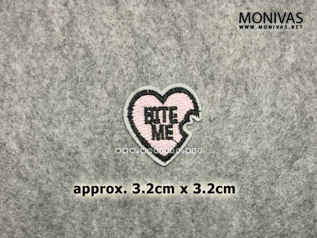 Bite Me Iron On Patch DIY Heart Embroidery Badge Decorations, Hobbies ...