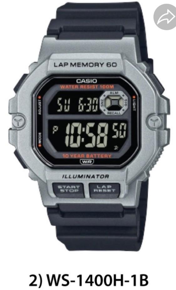 Casio original digital ws-1400, Men's Fashion, Watches & Accessories ...