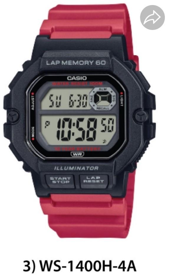 Casio original digital ws-1400, Men's Fashion, Watches & Accessories ...