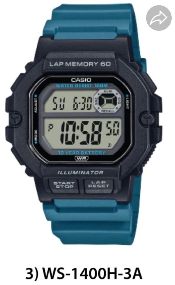 Casio original digital ws-1400, Men's Fashion, Watches & Accessories ...