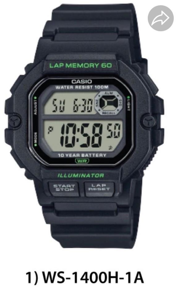 Casio original digital ws-1400, Men's Fashion, Watches & Accessories ...
