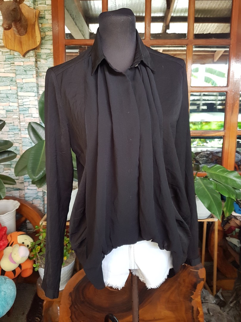 Chiffon long back top, Women's Fashion, Tops, Blouses on Carousell