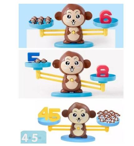 Children Montessori Math Educational Toy Monkey Balancing Scale Math ...