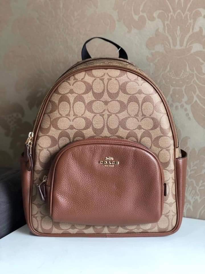 Coach Court Backpack in Signature Canvas Brown, Women's Fashion, Bags ...