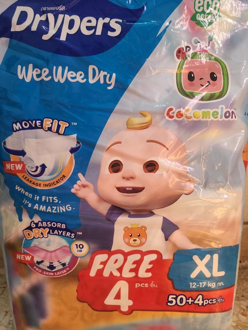 COCOMELON Drypers Wee Wee Dry Diapers XL, Babies & Kids, Bathing ...