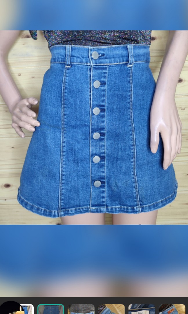 denim akirt, Women's Fashion, Bottoms, Skirts on Carousell