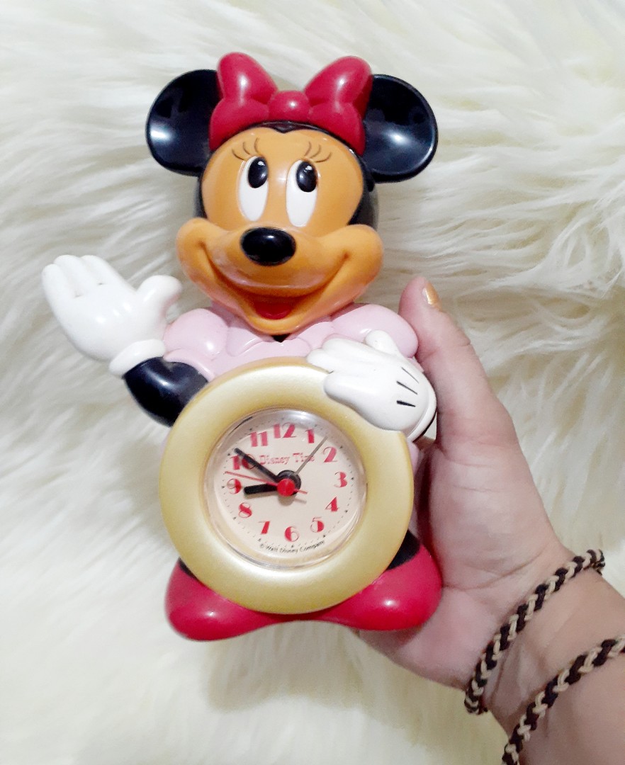 Disney Minnie Mouse clock, Hobbies & Toys, Toys & Games on Carousell