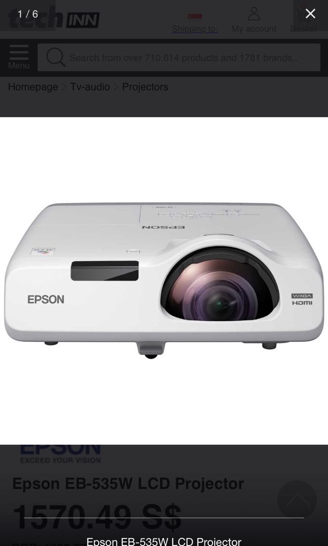 Epson EB-535w Short throw Projector, TV & Home Appliances, TV ...