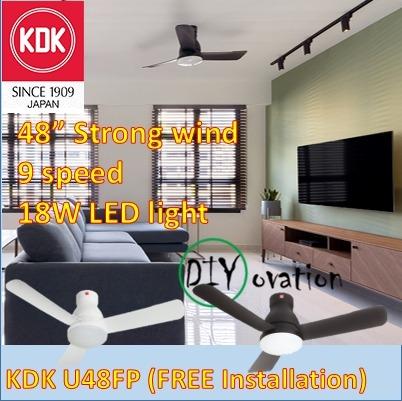 [Free Installation] KDK U48FP 48" 3 blade DC ceiling Fan with 18W LED ...