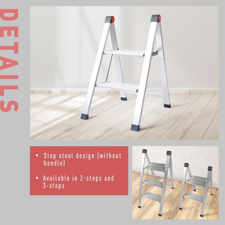 Hashigo Ultra Slim Step Ladder / Step Stool / Lightweight Aluminium ...