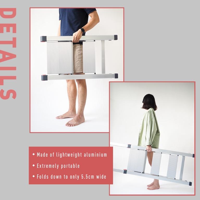 Hashigo Ultra Slim Step Ladder / Step Stool / Lightweight Aluminium ...