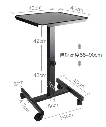 Height-adjustable table with rollers, Furniture & Home Living ...