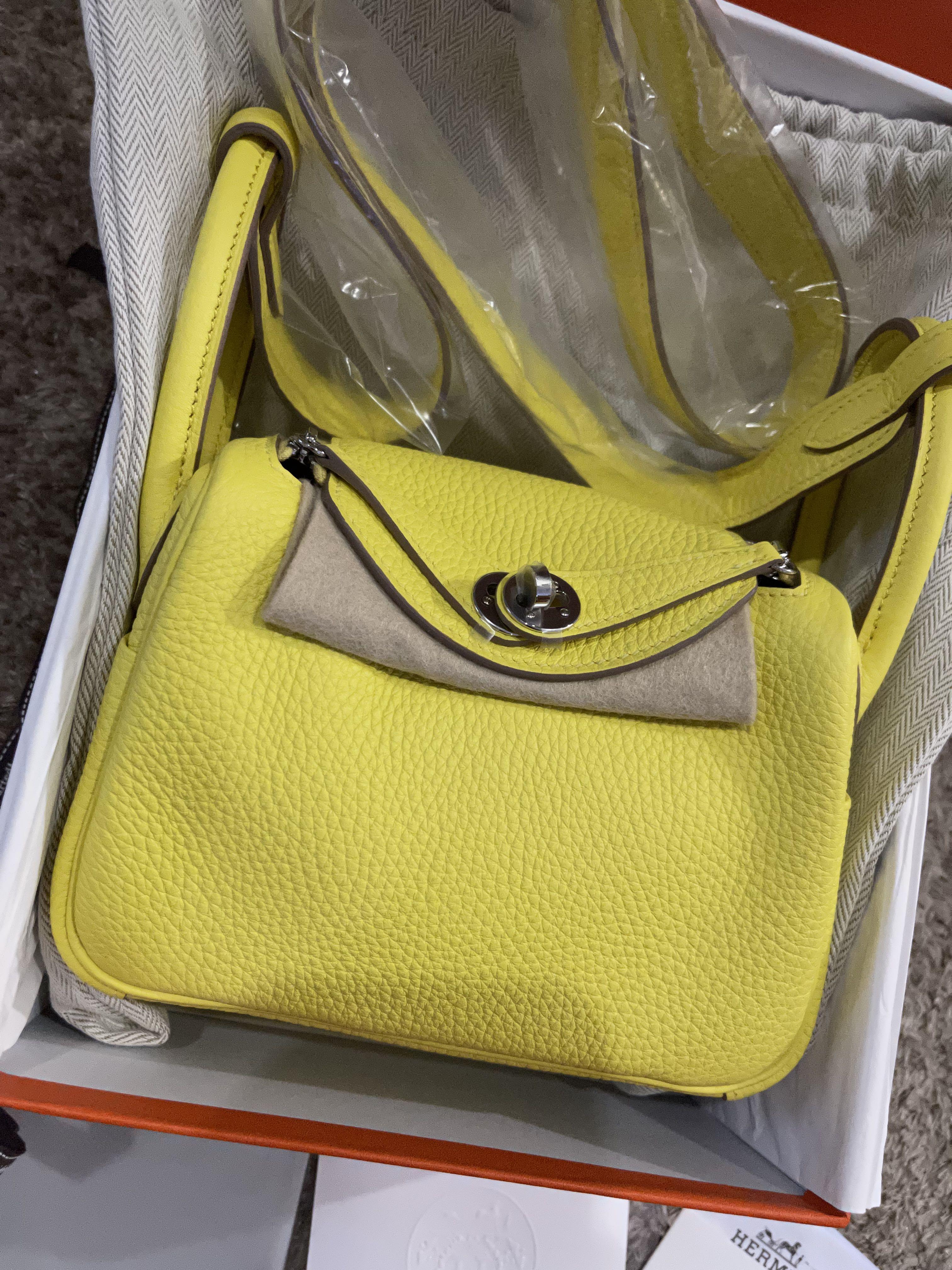Hermes Mini Lindy bag tas super limited and rare in lime green yellow ...