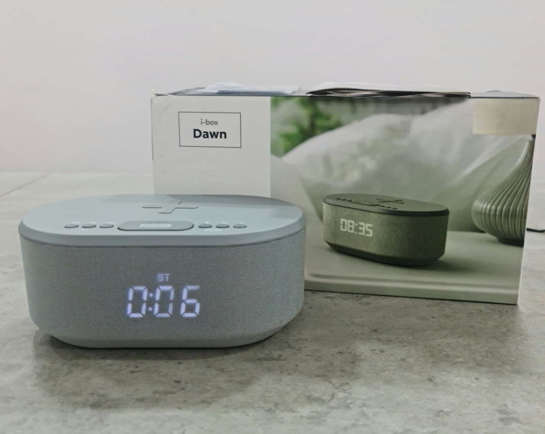 i-box Dawn Bedside Alarm Clock with Wireless Charging, Audio, Portable ...