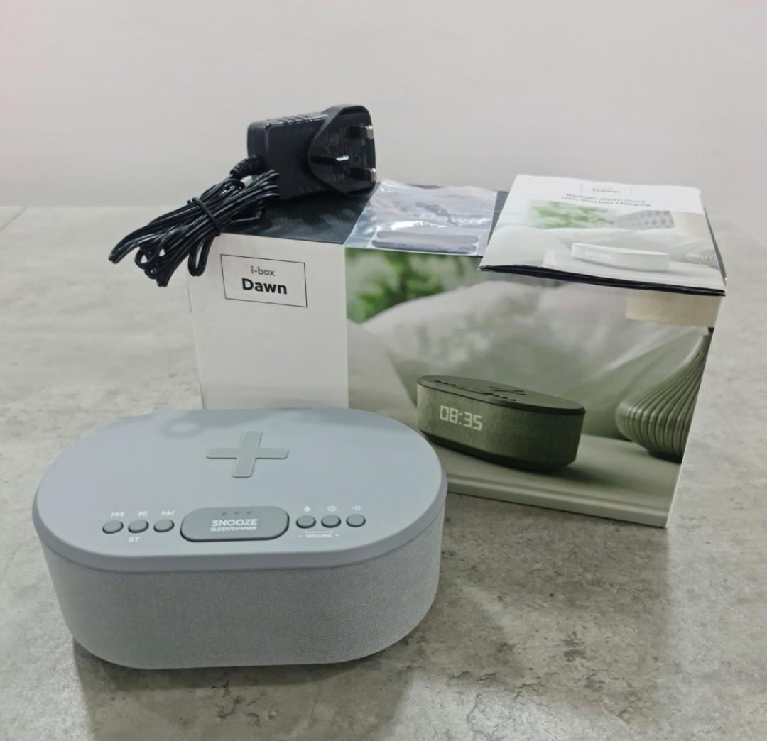 i-box Dawn Bedside Alarm Clock with Wireless Charging, Audio, Portable ...