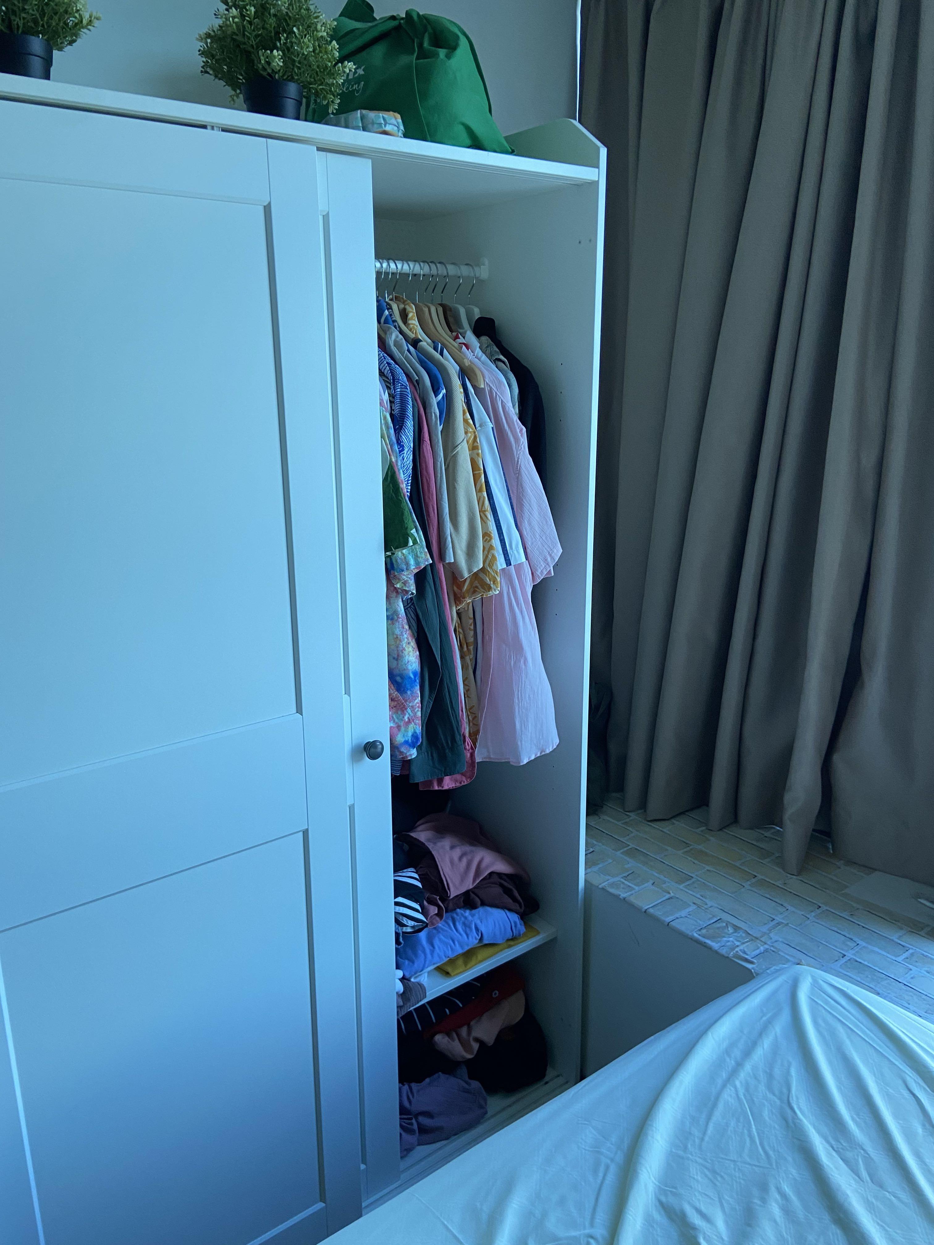 Hauga Wardrobe With Sliding Doors Grey 118X55X199 Cm at Bill Eley blog