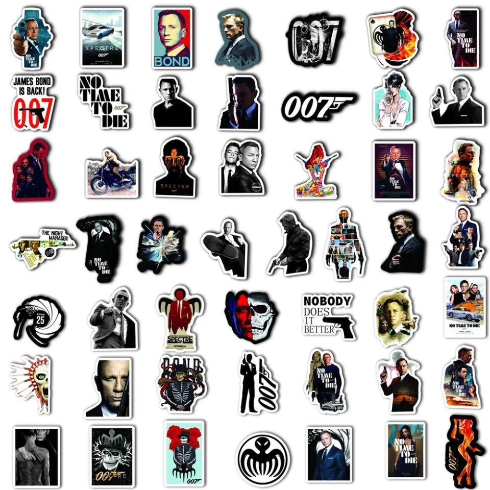 (Stickers) 50pc James Bond No Time To Die 007 Daniel Craig Character ...