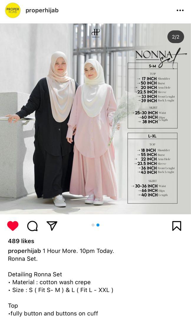 Nonna / Ronna Set Proper Hijab, Women's Fashion, Muslimah Fashion, Baju Kurung & sets on Carousell