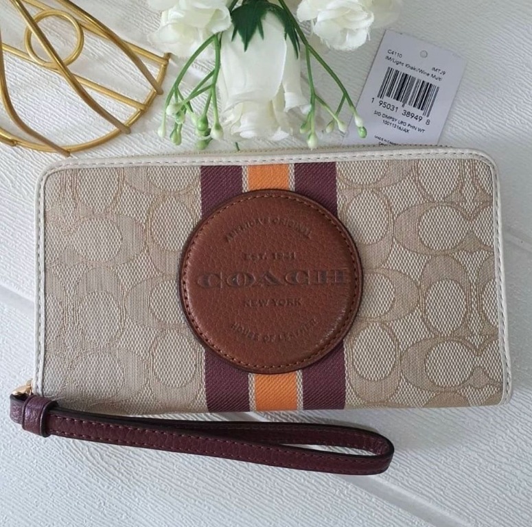 Original Coach Dempsey Large Phone Wallet In Signature Jacquard With ...
