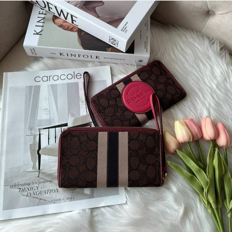 Original Coach Dempsey Large Phone Wallet In Signature Jacquard With ...