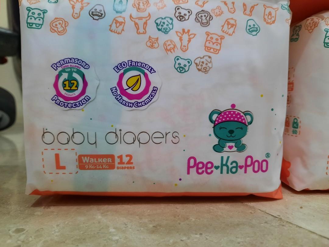 (5 x 12pcs) Peekapoo Baby Diaper L, Babies & Kids, Bathing & Changing ...
