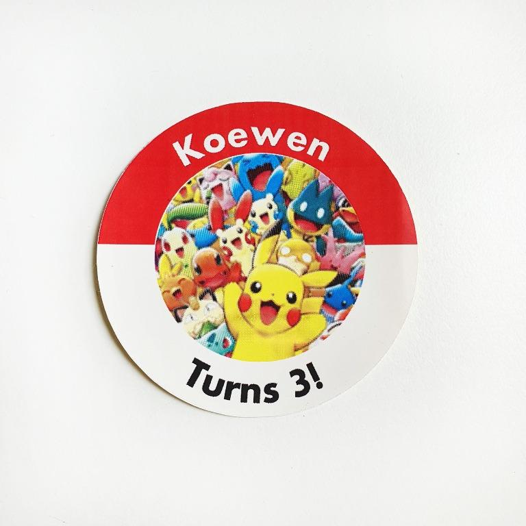 Personalised Pokemon Birthday Stickers, Hobbies & Toys, Stationery ...
