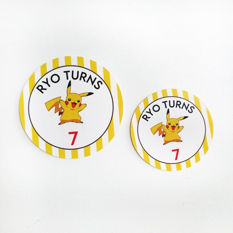 Personalised Pokemon Birthday Stickers, Hobbies & Toys, Stationery ...