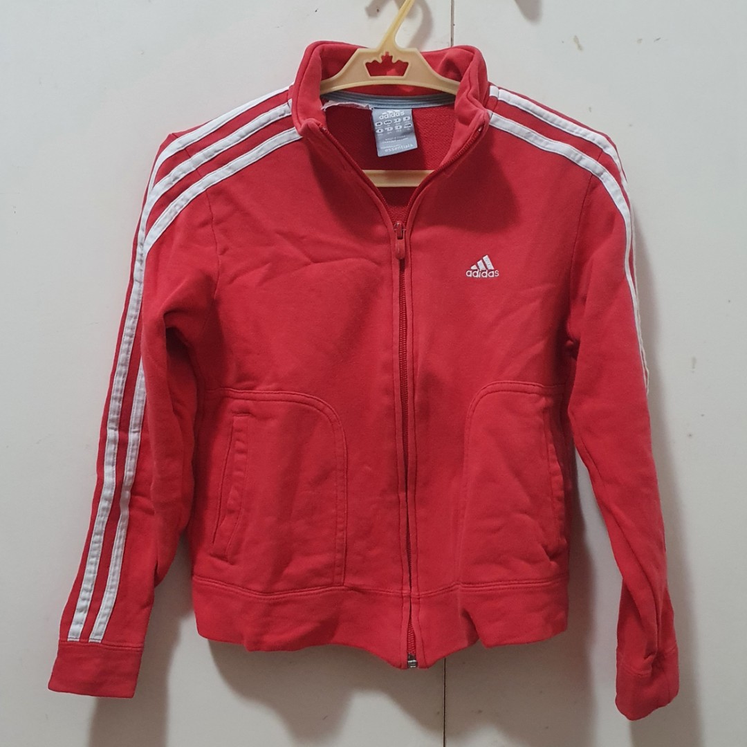 Red Adidas jacket, Babies & Kids, Babies & Kids Fashion on Carousell
