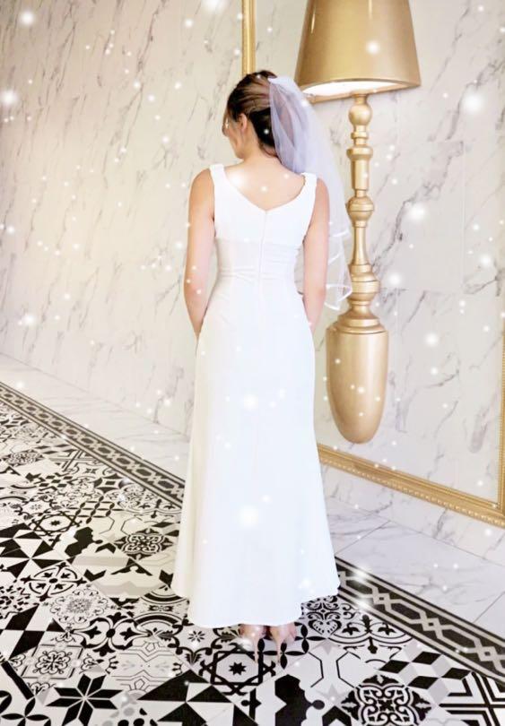 (NEW)ROM dress/Wedding dress/White gown/Solemnisation dress/White dress ...