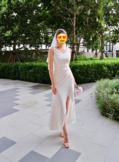 (NEW)ROM dress/Wedding dress/White gown/Solemnisation dress/White dress ...