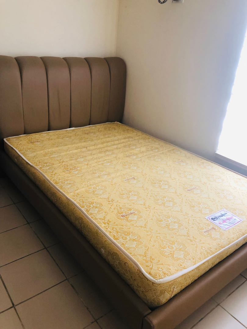 Slightly used Bed Frame and Sierratone Mattress Double Size, Furniture ...